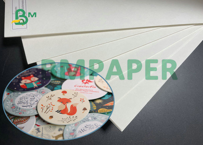 Natural Wood Pulp Uncoated Coaster Paper 0.7MM 1MM For Beer Mat Pads