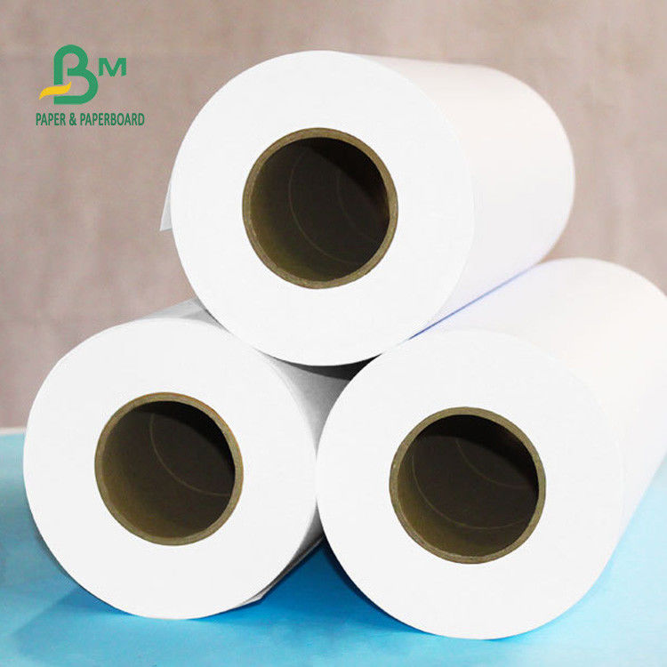 92% Whiteness 80gsm Plotter Paper Roll , Plain White Paper Roll For CAD ...