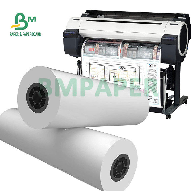 Wide Format CAD Inkjet Rolls 20lb Bond Paper For Engineering Drawing 24 ...