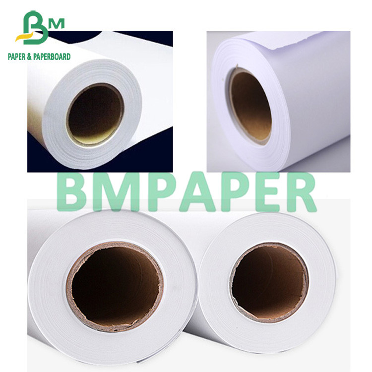 White CAD Plotter Paper Roll 2" Core 24 Inch Wide X 500ft Long 2 Rolls ...