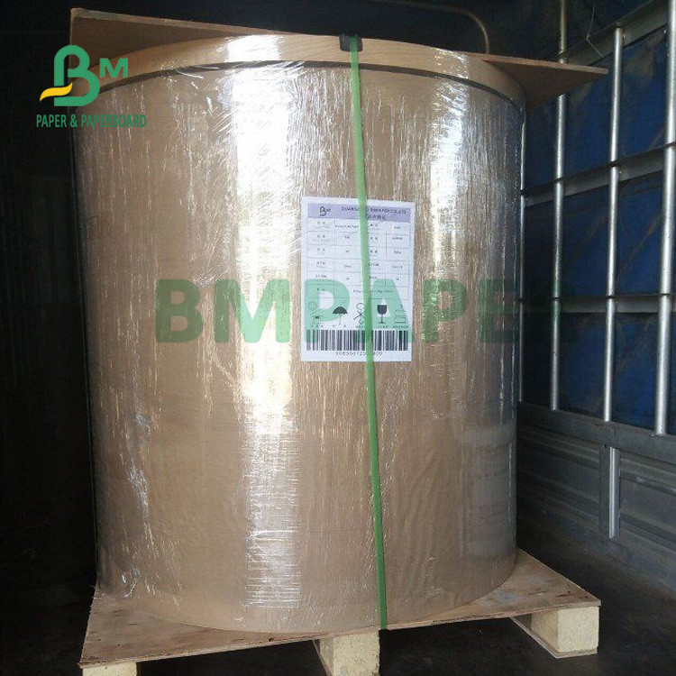300gsm Brown Unbleached Kraft Paper Board Roll For Fast Food Packaging 70cm