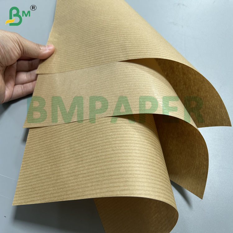 60g 70g Recycled Long Fiber Ribbed Kraft Paper Rolls For Food Bags 70cm ...